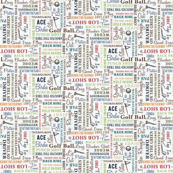 Fore! Patchwork Fabric Designed by Clothworks | whateverwhereever