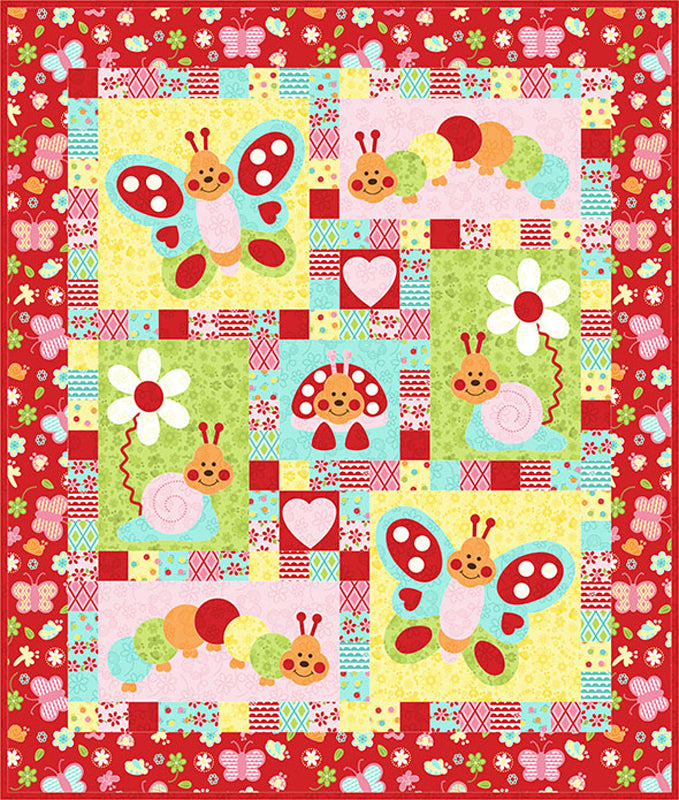 Bugsy (Red) Cot Quilt Pattern by Kids Quilts | whateverwhereever